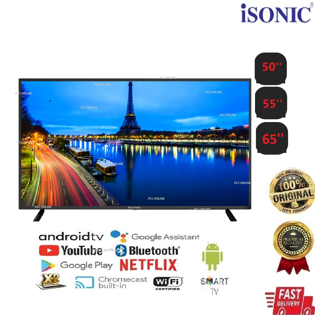ISONIC LED TV 4K ANDROID SMART TV ICT-S5018R 50''|ICT-S5518R 55''|ICT-S6518R 65'' | Shopee Malaysia