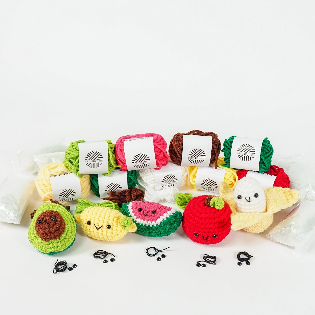 Crochet Amigurumi Fruit Kit Apple Banana Lemon Buah Buahan Set Kait ...