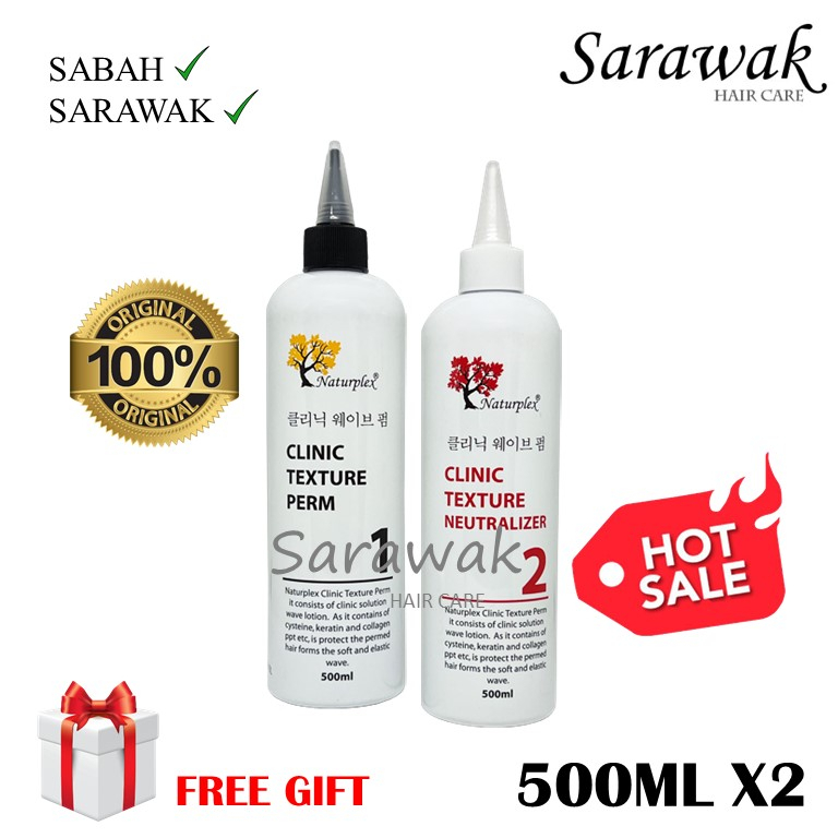 (GIFT) Naturplex Clinic Texture Perm Lotion 500ml + Neutralizer Lotion ...