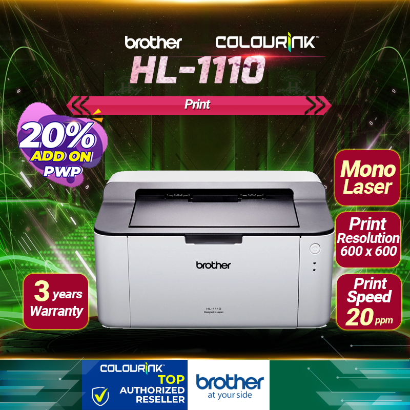 Brother HL-1110 A4 Mono Laser Printer Monochrome Black & White Single ...