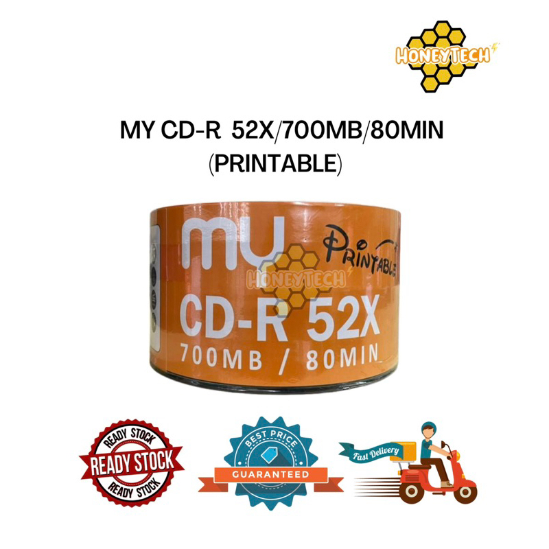 [ READY STOCK ] MY CD-R PRINTABLE 700MB/52X/80MIN CDR CD 50PCS/PACK ...