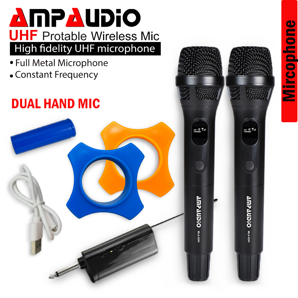 AMPAUDIO Professional UHF Wireless Microphone MLA-Q3H / MLA-Q3HH ...