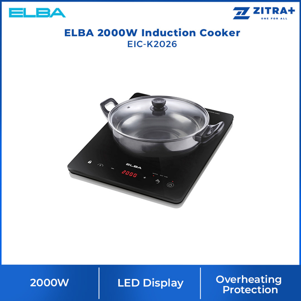 ELBA 2000W Induction Cooker EIC-K2026(BK) | LED Display | Timer ...