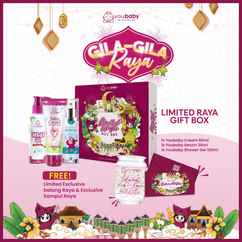 Limited Raya Gift Box Set Anti Ruam, Demam Kuning, Batuk Kahak, Craddle ...