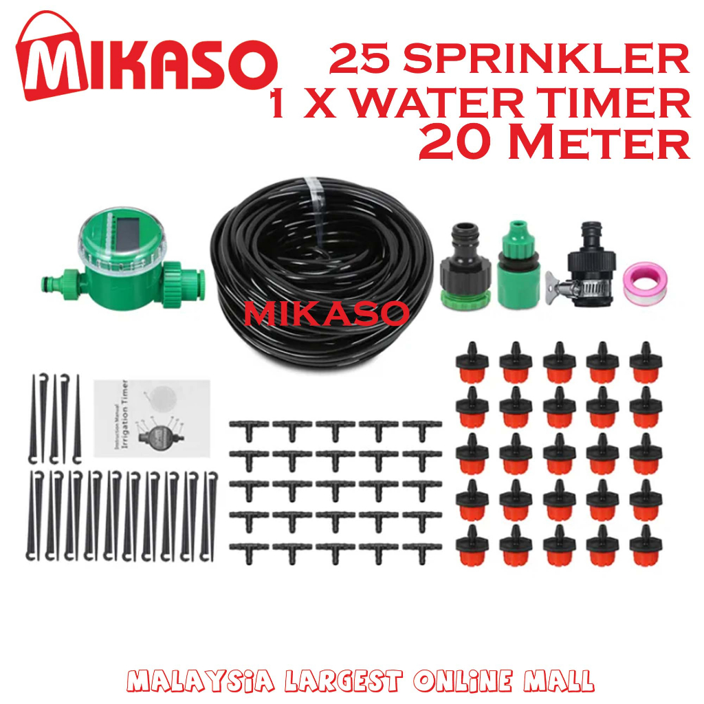 MIKASO Siram Air Drip Garden Patio Misting Micro Irrigation Water ...