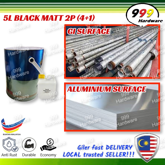 999 5L BLACK MATT 2P (4+1) / 2P BM PAINT / WROUGHT IRON BLACK MATT ...