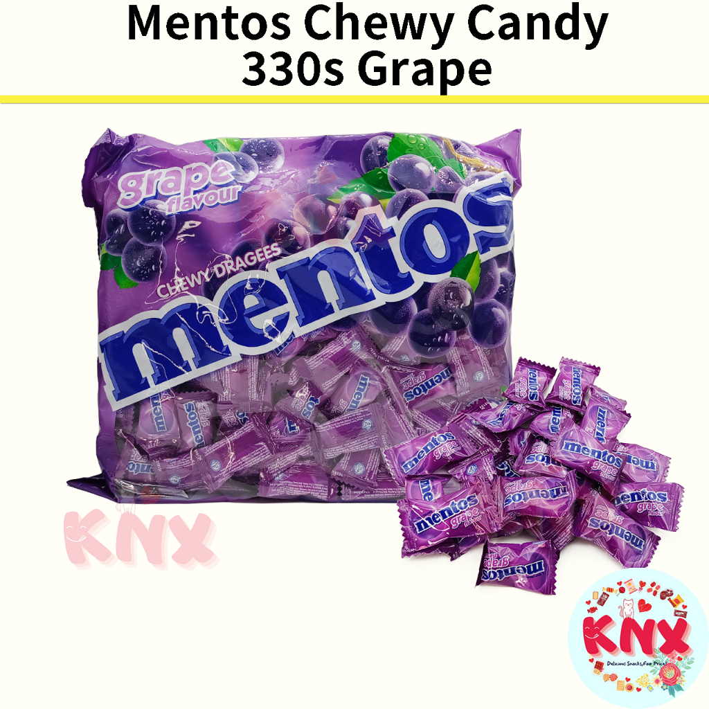 Mentos Menthol Mint Grape Sour Mix Fruit Chewy Dragees 330pcs | Shopee ...