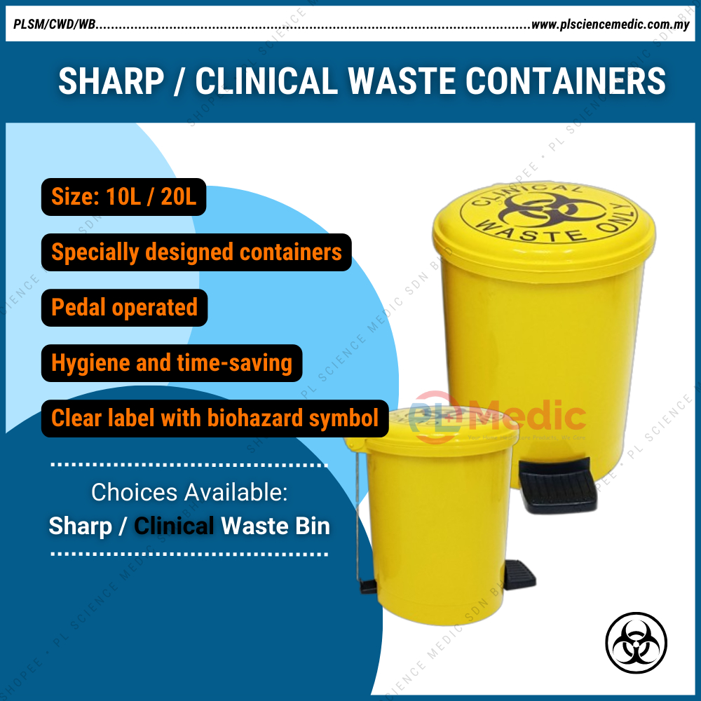 [READY STOCK] Sharp Waste Bin (2.5L/5L/10L/20L) or Pedal Operated Clinical Waste Bin (10L/20L ...