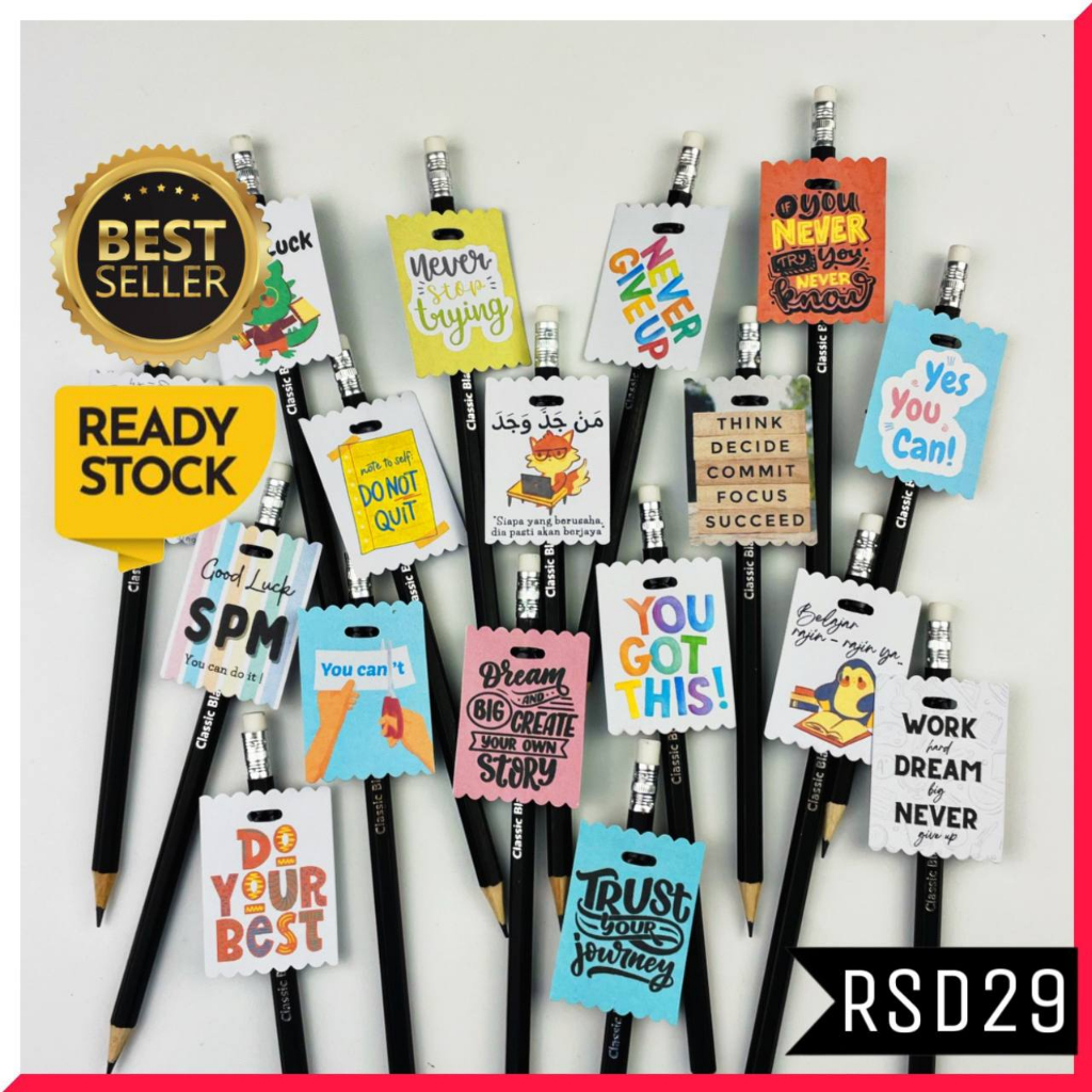 (RSD29) 2B Pencil Gift Pensil Hadiah Pelajar Murid Semangat Belajar ...