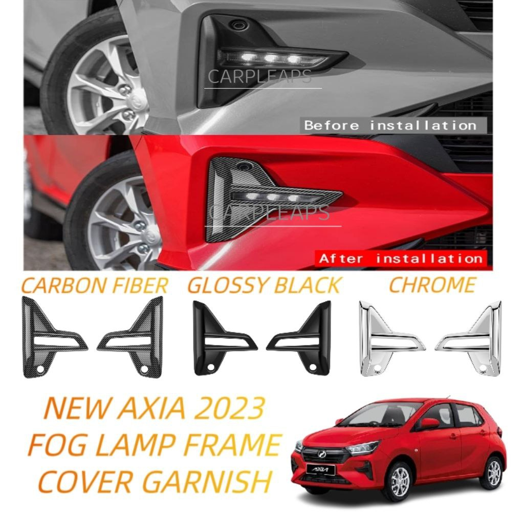 TCS NEW PERODUA AXIA 2023-2024+ CAR FRONT FOG LAMP FRAME COVER GARNISH ...