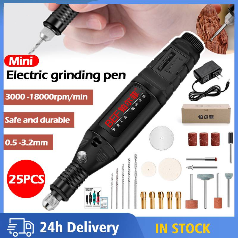 🔥电磨笔12V DC Grinder Tool Mini Dremel Drill Electric Grinding Set Milling ...