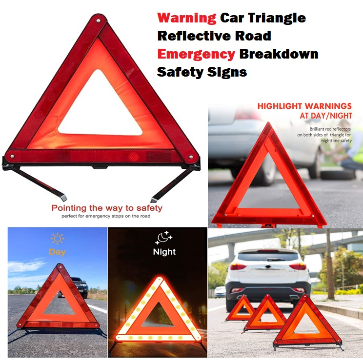 Foldable Road Emergency Red Triangle Reflective Roadside Car Emergency ...