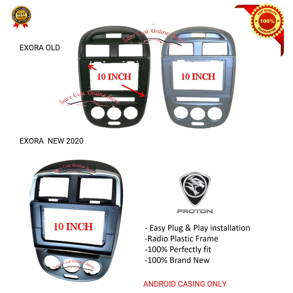 PROTON EXORA OLD 2013 - 2018 / EXORA NEW 2020 - 2022 10 INCH ANDROID ...