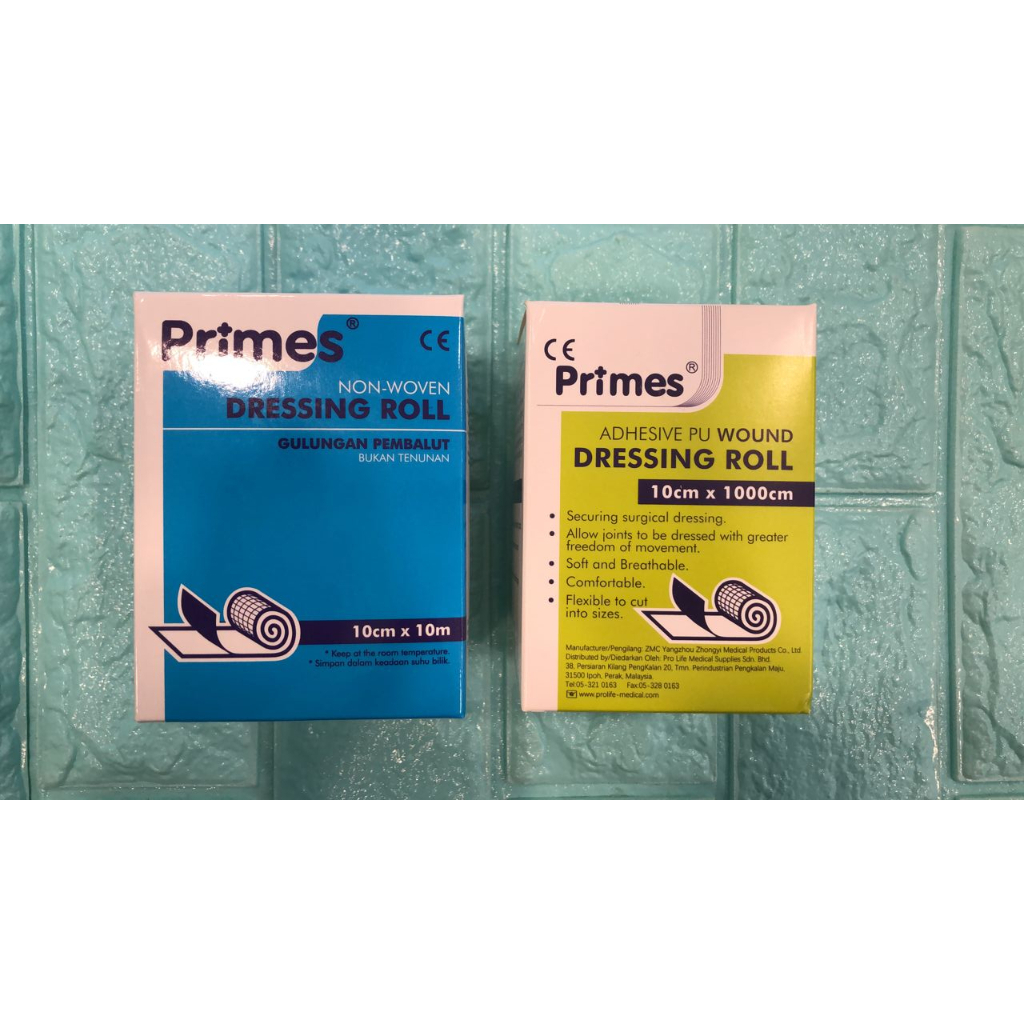 PRIMES DRESSING ROLL (NON WOVEN 10cm X 10m / ADHESIVE PU WOUND 10cm X ...