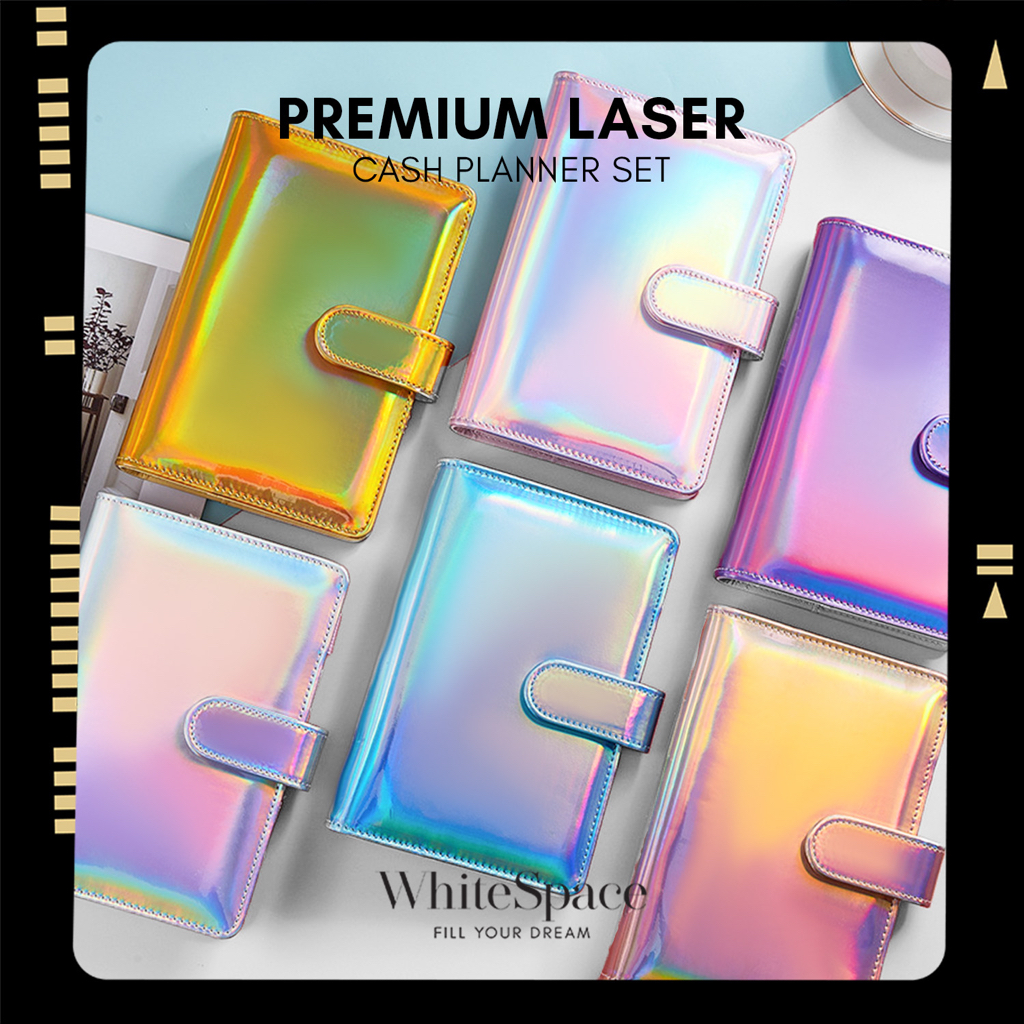 Whitespace A6 Premium Laser Cash Planner Set Binder Macaron PU Leather ...