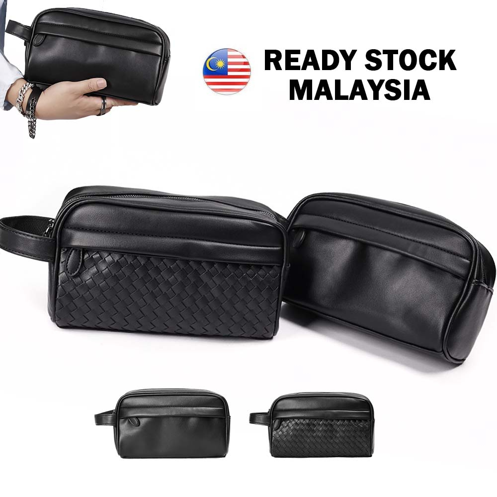 PREMIUM Men High Capacity PU Leather Clutch Bag With Handle Wallet Man ...