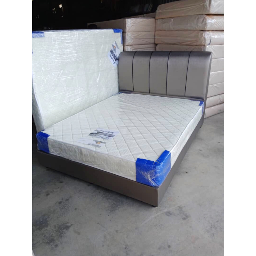PVC Grey Katil + 6/8 Inch Queen Foam Tilam Mattress | Shopee Malaysia
