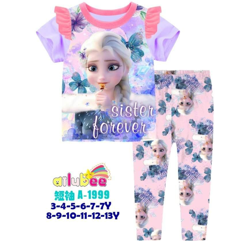 Pyjamas Frozen Elsa Ailubee 3y - 7y, Ready Stock in Malaysia | Shopee ...