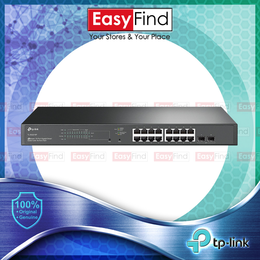 TP-Link TL-SG2218P JetStream 18-Port Gigabit Smart Switch with 16-Port ...
