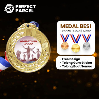 Free Design METAL Medal Both Side Sticker Medal Besi with Ribbon Alloy ...