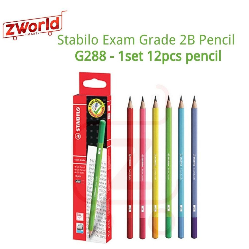 STABILO Exam Grade 2B Pencil (12 Pieces) 288-12's / 288-6's / 288G-12's ...