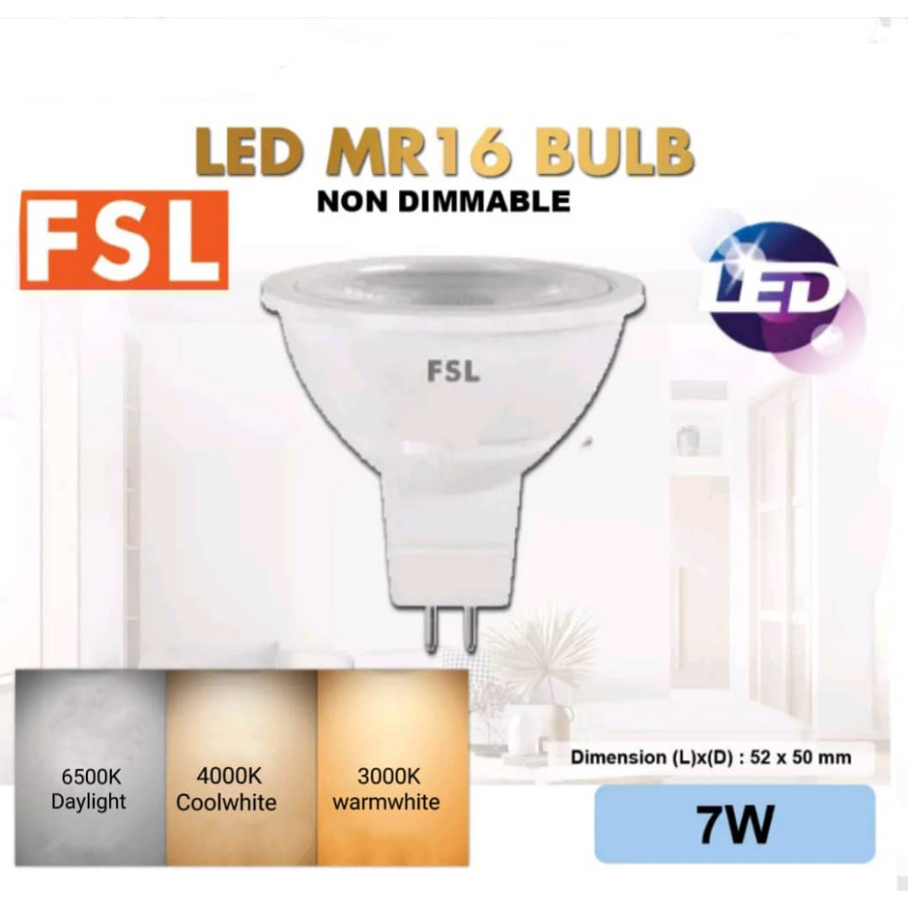 FSL SIRIM APPROVED HIGH QUALITY GU10 / MR16 LED Bulb 5W-7W Spot Eyeball Bulb - Daylight / Warm ...