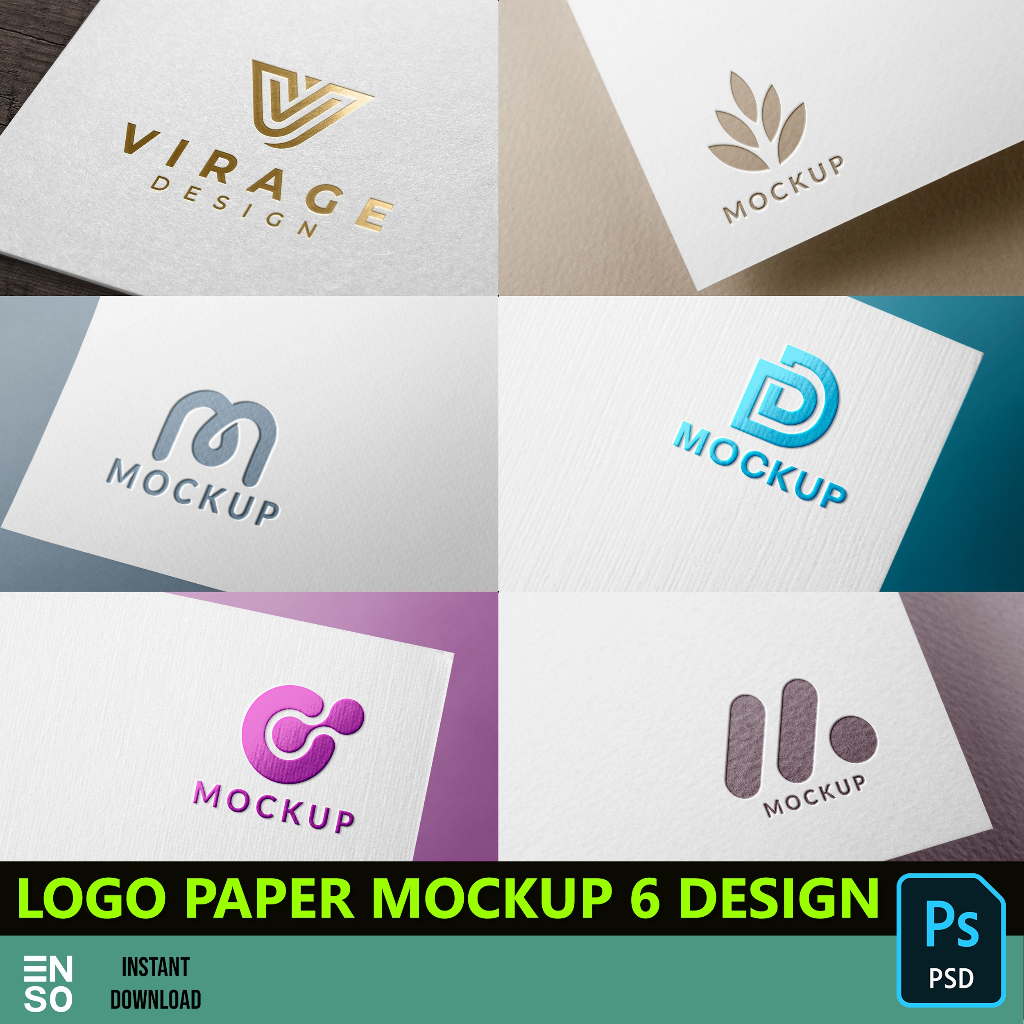 PSD Paper Logo 6 Design Mockup | Embossed Logo Branding Design ...