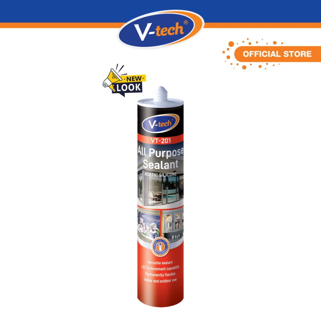 V-tech VT-201 All Purpose Sealant (Acetic Silicone Sealant) (280 ml ...