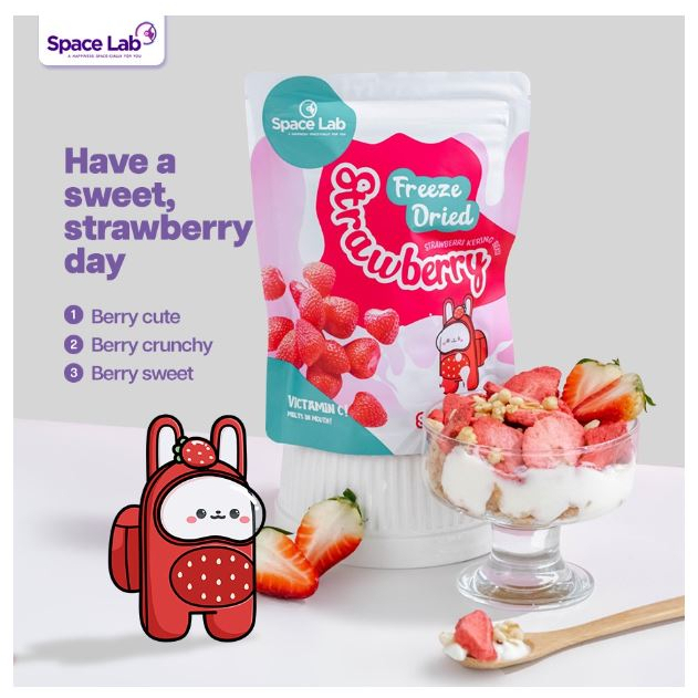 Space Lab 草莓干/粒 Freeze Dried Strawberry 26g fruits healthy snack food ...