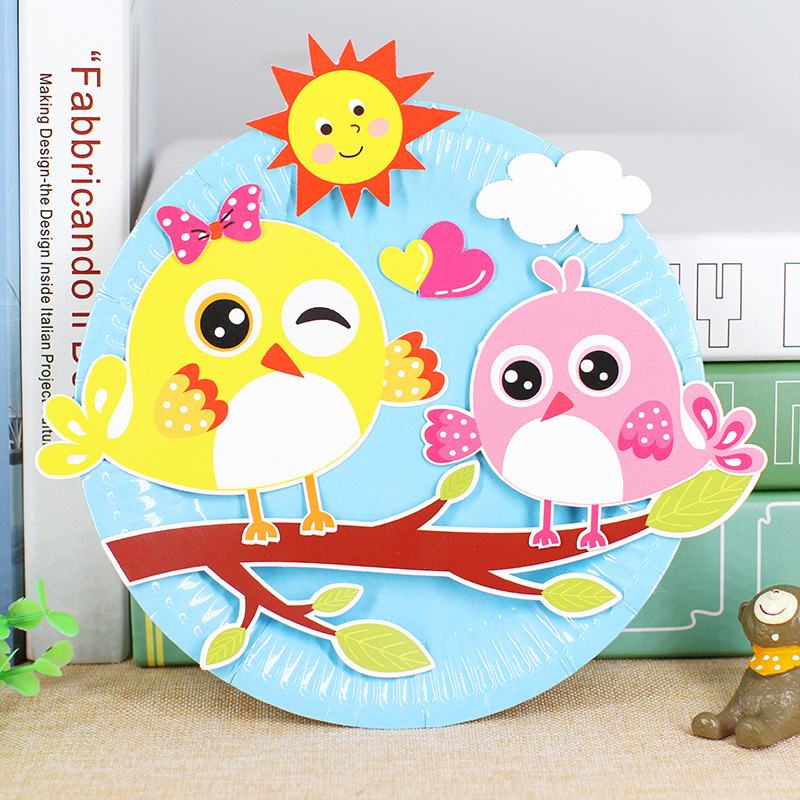 Colorful Cartoon DIY Paper Plate Stickers Kids Kindergarten Art & Craft ...