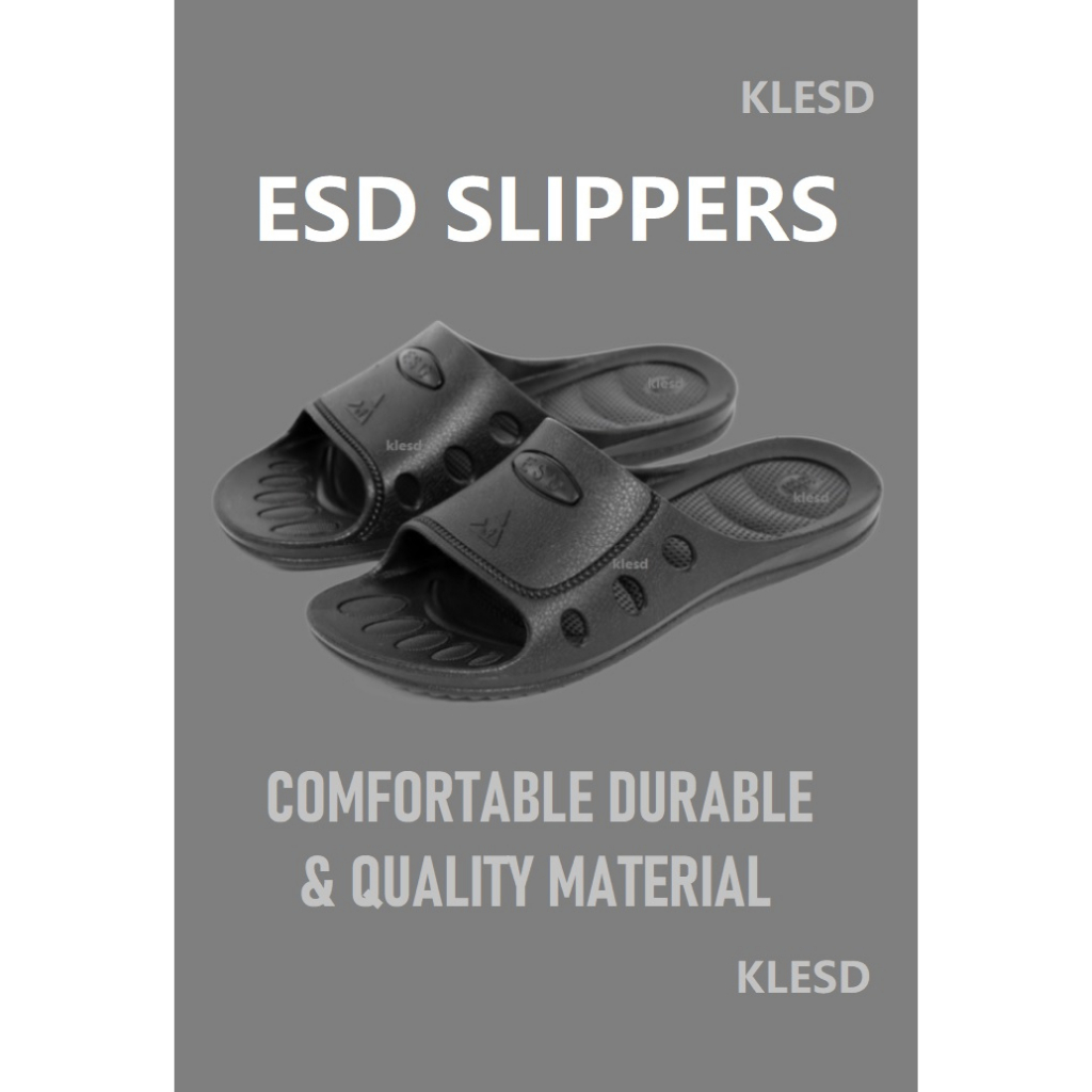 ESD Clean Room Anti Static Slippers - Black and Blue - klesd - ready ...