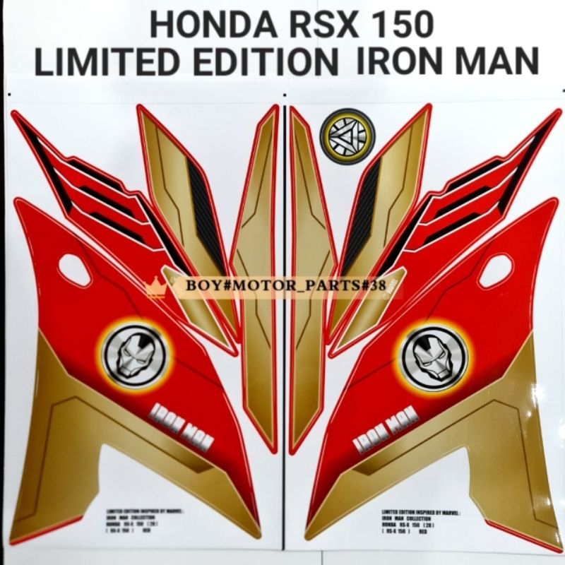HONDA RSX 150 IRON MAN COLLECTION BODY STICKER LIMITED EDITION INSPIRED ...