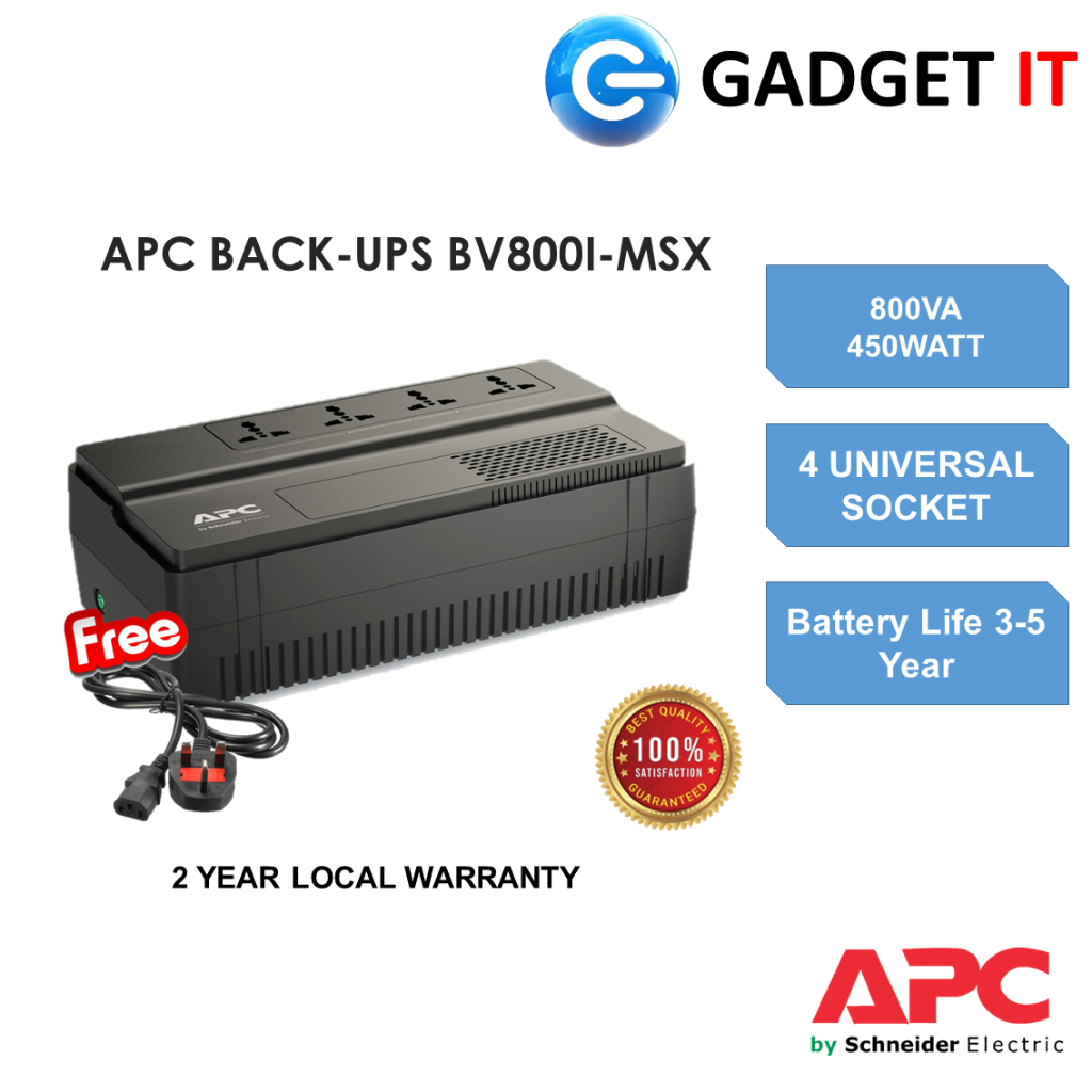 APC BV650I-MSX / BV800I-MSX /BV1000I-MSX UPS BACKUP BATTERY EASY-UPS ...