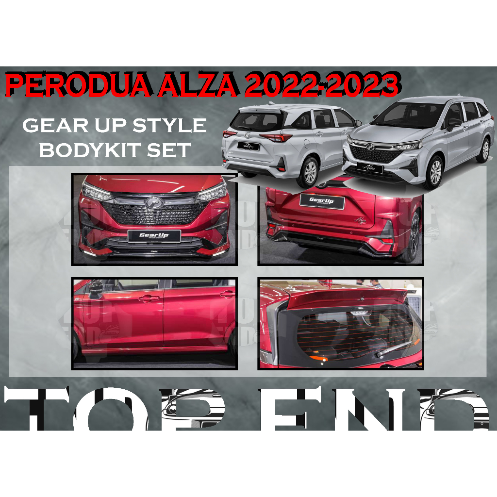 PERODUA ALZA 2022 GEAR UP BODYKIT (GU) BUMPER SKIRT LIP CAR BODYKIT ...