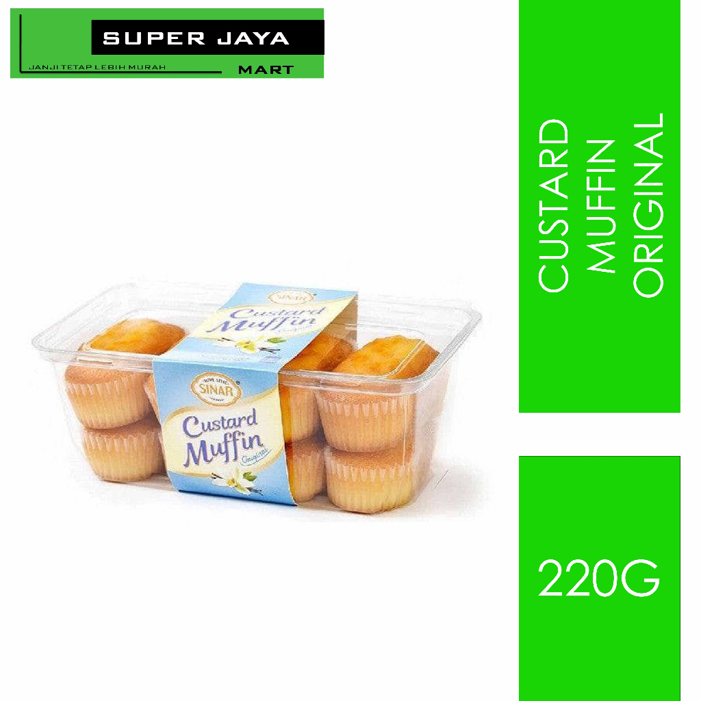 Sinar Custard Muffin 220g Original/ Banana/ Chocolate/ Pandan | Shopee ...