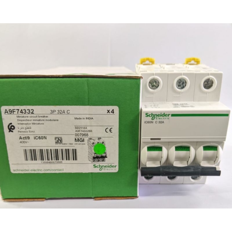 [A9F74332] Schneider Electric Acti9 iC60N 3P 32A MCB C Curve (cupex) | Shopee Malaysia