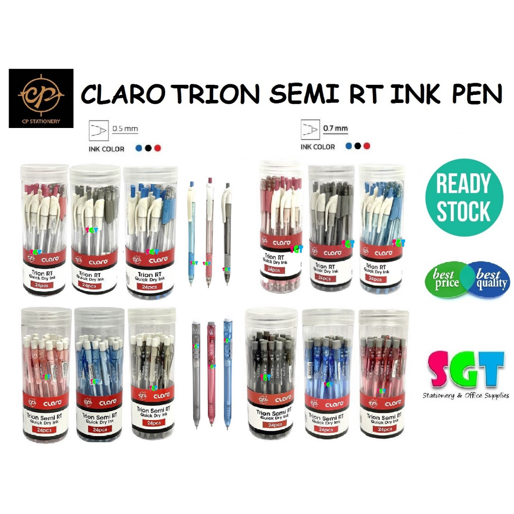 CP Claro Trion Semi Gel Ink Pen 0.5mm / 0.7mm ( 24 pcs ) | Shopee Malaysia