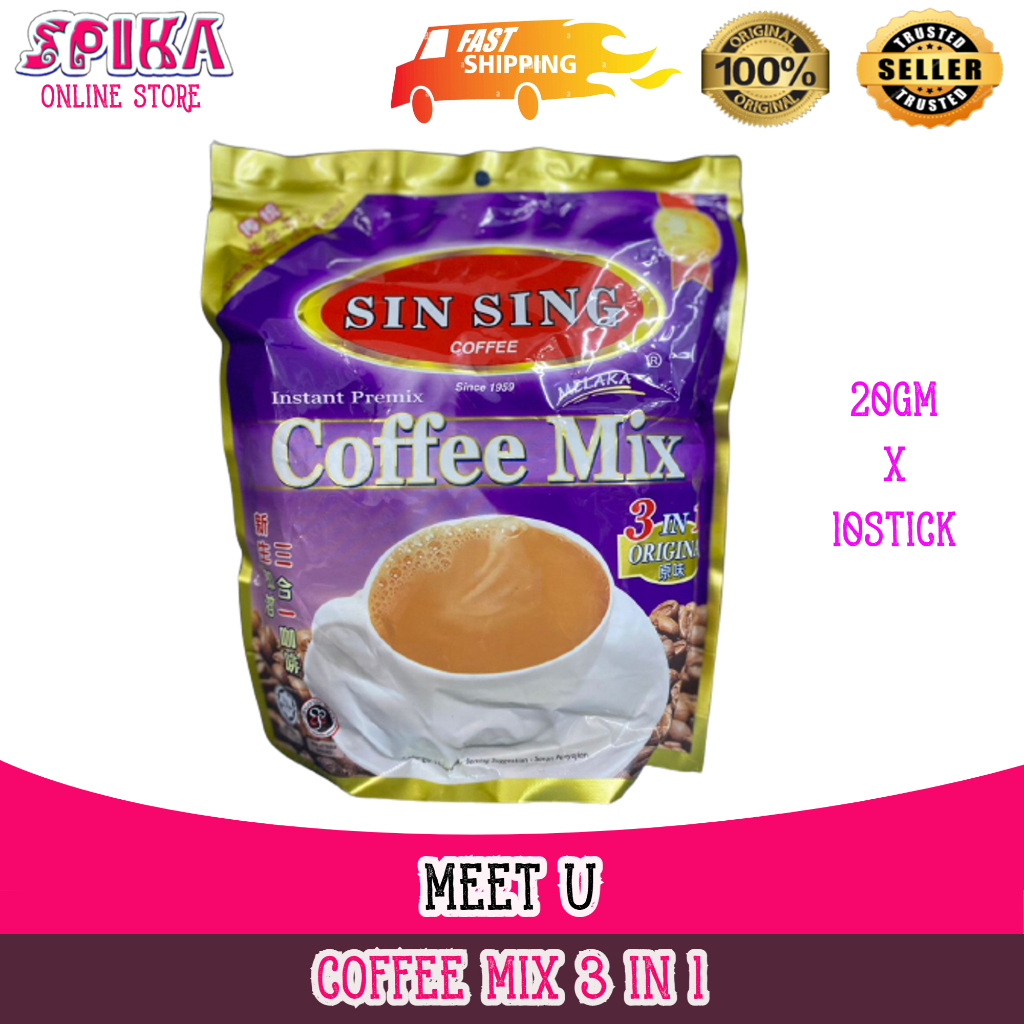 SIN SING INSTANT PREMIX COFFEE MIX 3 IN 1 ORIGINAL 20GM * 10PCS ...
