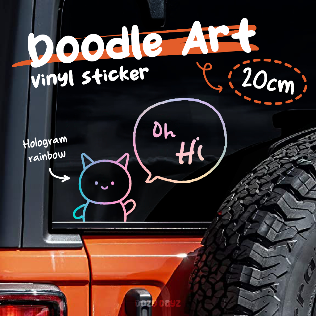 20cm Doodle Art Vinyl Sticker | Waterproof | Car Decal | Car Sticker ...