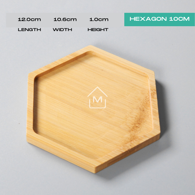 Mini Tray Saucer Round Square Bamboo Style Flower Succulent Cactus Pot ...