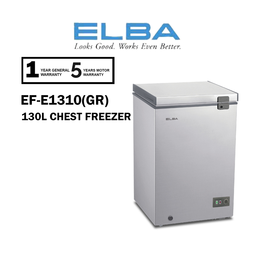 Elba 130L Chest Freezer Artico EF-E1310(GR) / EFE1310GR Mechanical ...