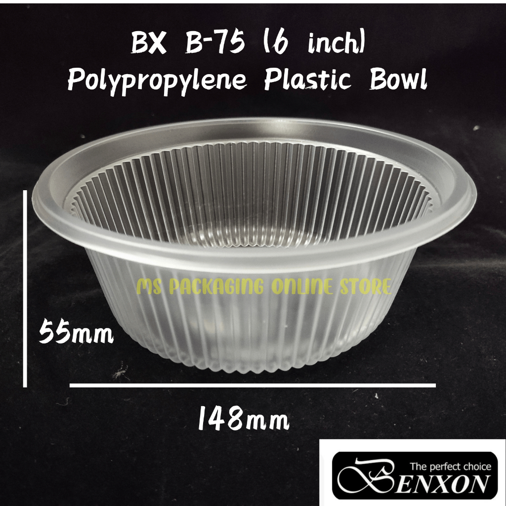 6" Bowl [ 100pcs± ] BENXON B-75 PP Plastic Bowl Disposable PP Plastic ...