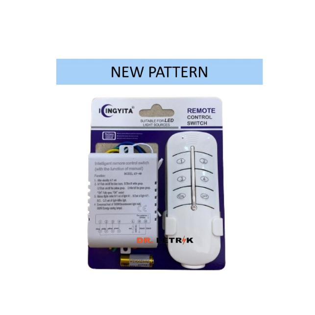 4 Channels Way Wireless Light Switch Splitter Box Remote Control ...