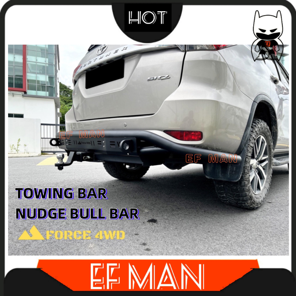 FORCE 4WD REAR NUDGE BAR BULL BAR TOWING BAR TOYOTA FORTUNER 2016-2022 ...