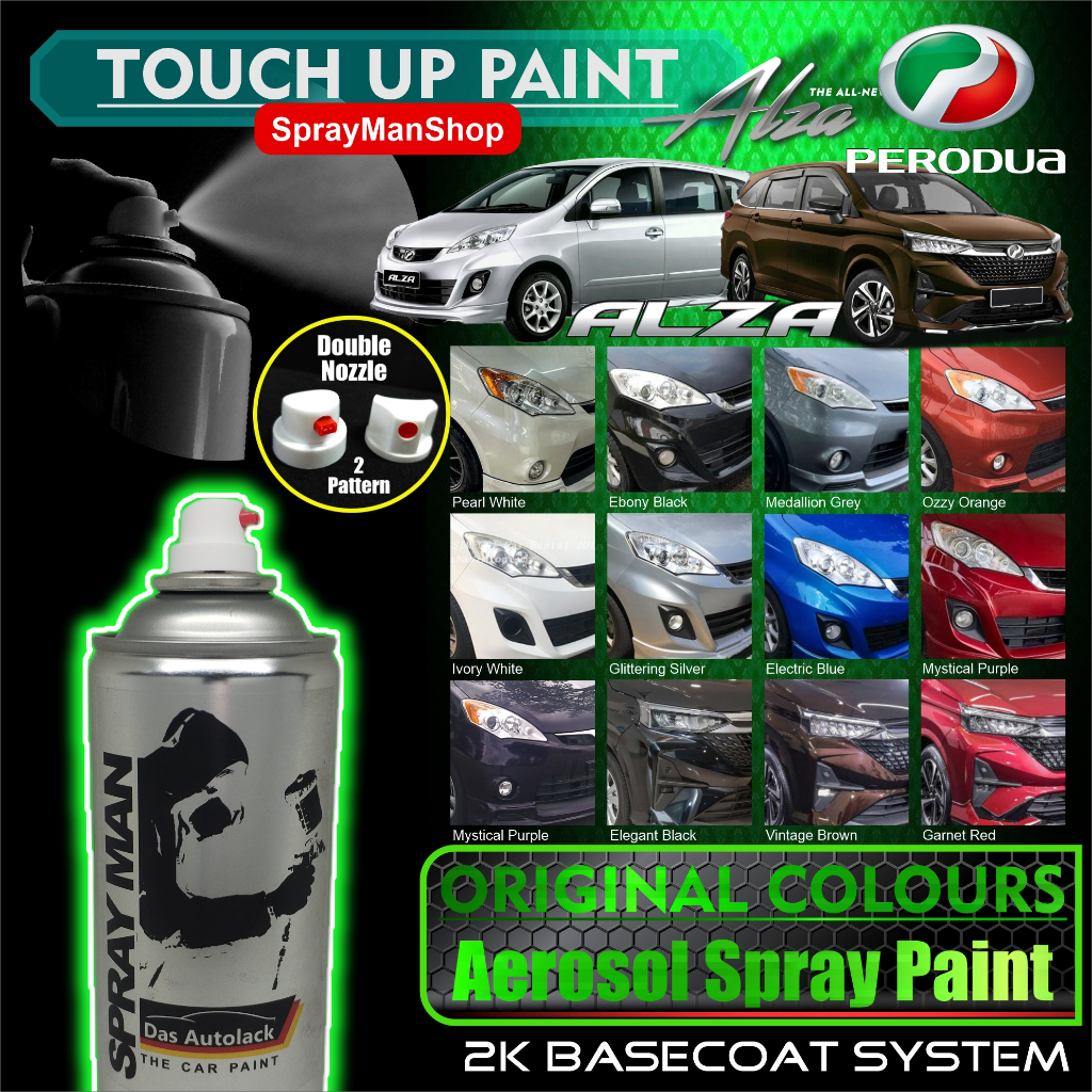 Perodua ALZA Spray Paint For Touch Up All Original Factory Colours ...