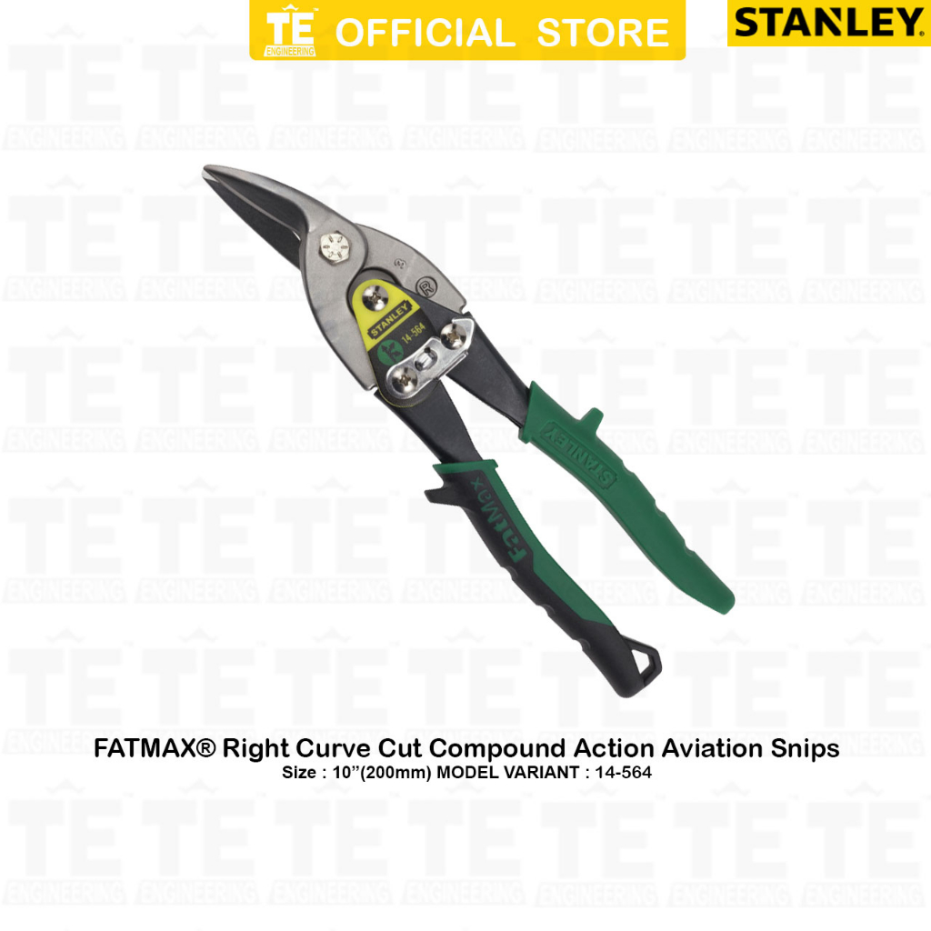 Stanley FATMAX Right Curve Cut Compound Action Aviation Snips (14-564 ...
