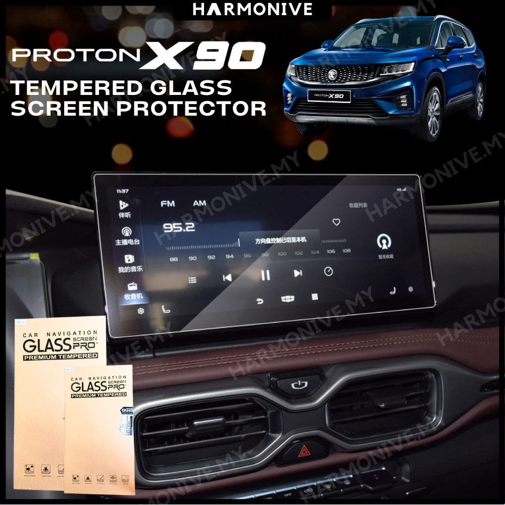 PROTON X90 Infotainment & Meter Panel Tempered Glass Screen Protector ...