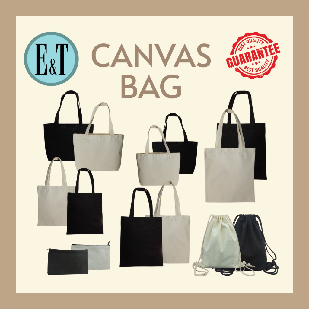READY STOCK!! High Quality 12oz Canvas Bag Handbag Cotton Student Beg ...