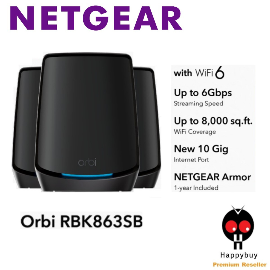 NETGEAR ORBI 860 Series Tri-Band WiFi 6 Mesh System, 6Gbps, 10 Gig Port ...
