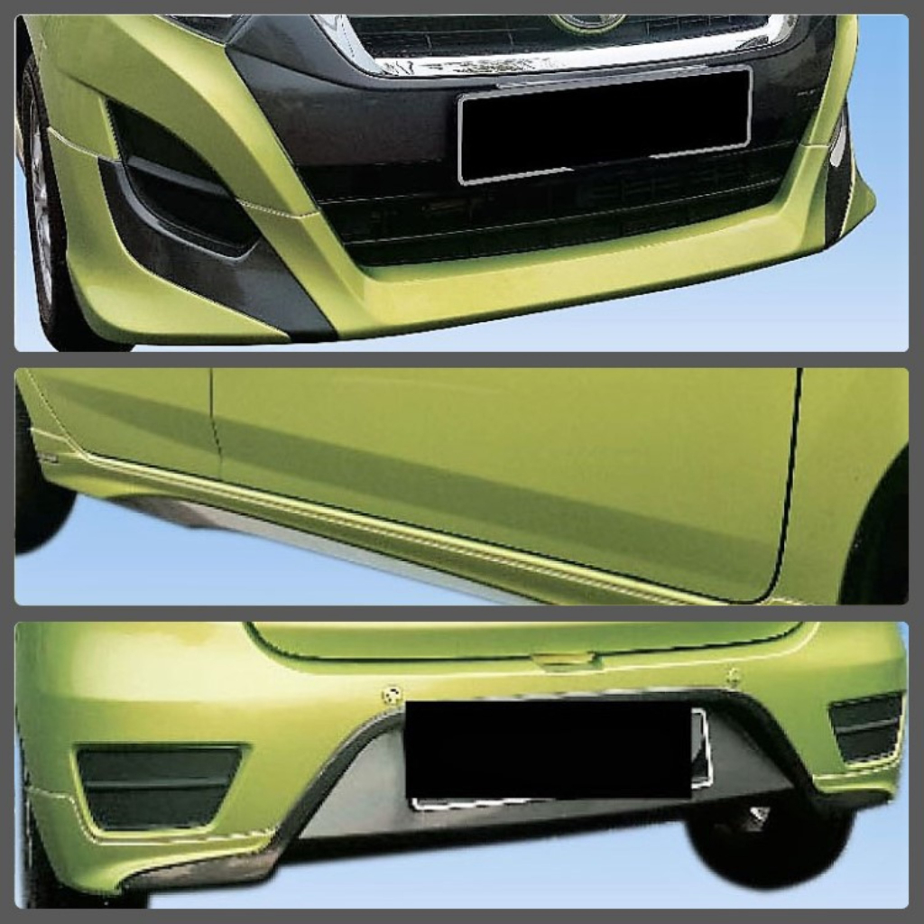 Perodua Axia 1st Generation Gear Up Skirting Body Kit PU Ready Stock ...